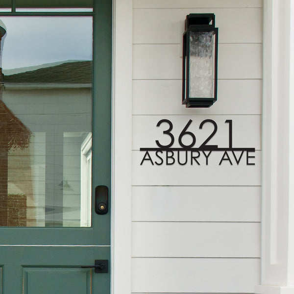 Modern Metal House Address Sign | Mid-Century - Raw Rutes