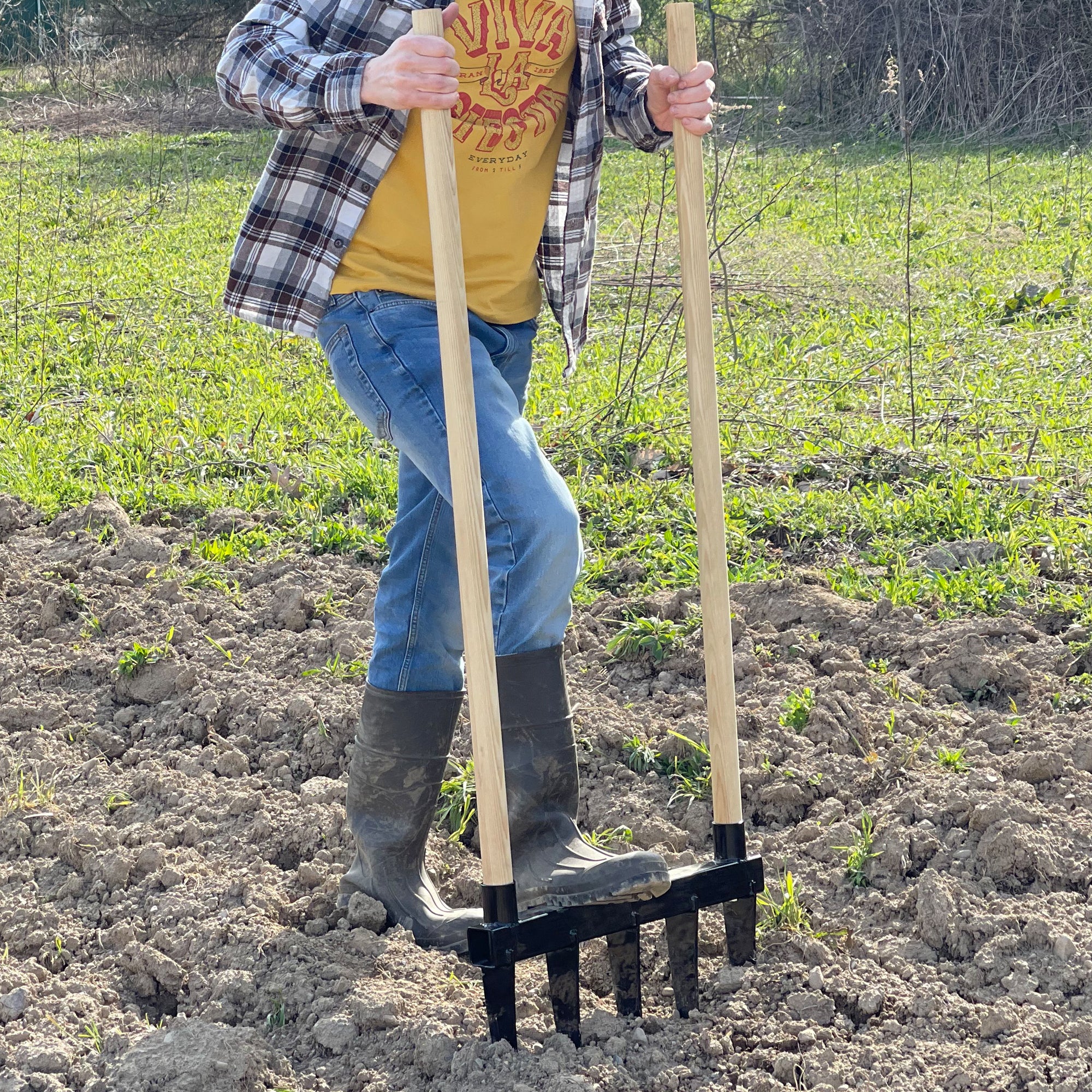 Broadfork - U-Fork Garden Tool - USA Made - Raw Rutes
