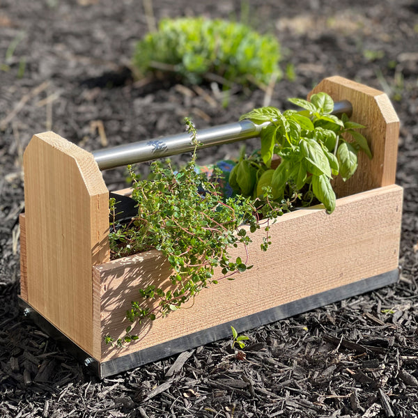 Garden Caddy - Cedar Tool Box with Handle - Raw Rutes