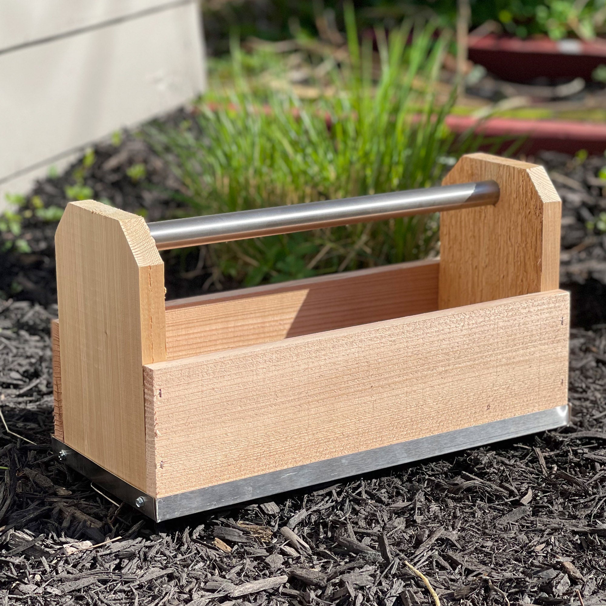 Garden Caddy - Cedar Tool Box with Handle - Raw Rutes