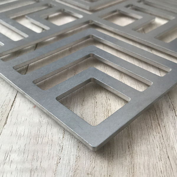 Geo Squares Trivet - Stainless Steel Geometric Trivet - Raw Rutes