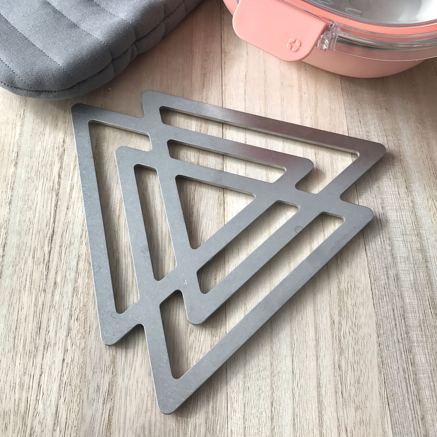 Geo Triangle Trivet - Stainless Steel Geometric Trivet - Raw Rutes