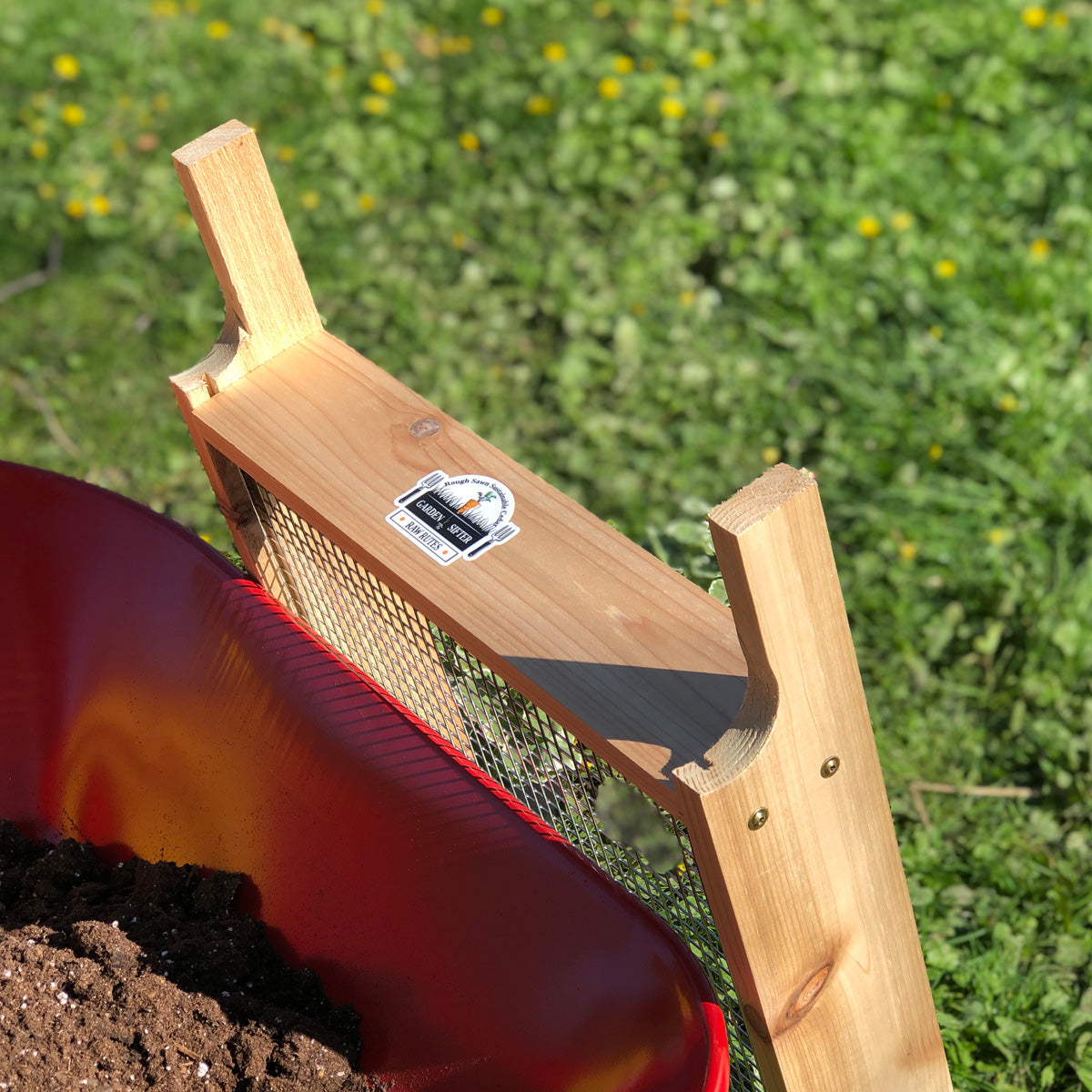 Large Cedar Garden Sifter - Raw Rutes